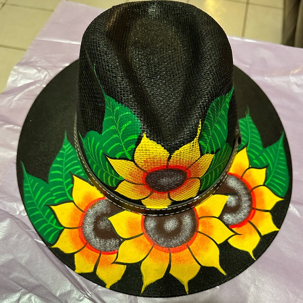 Hand-Painted Sombreros Mexican Sun Hats - Gem
